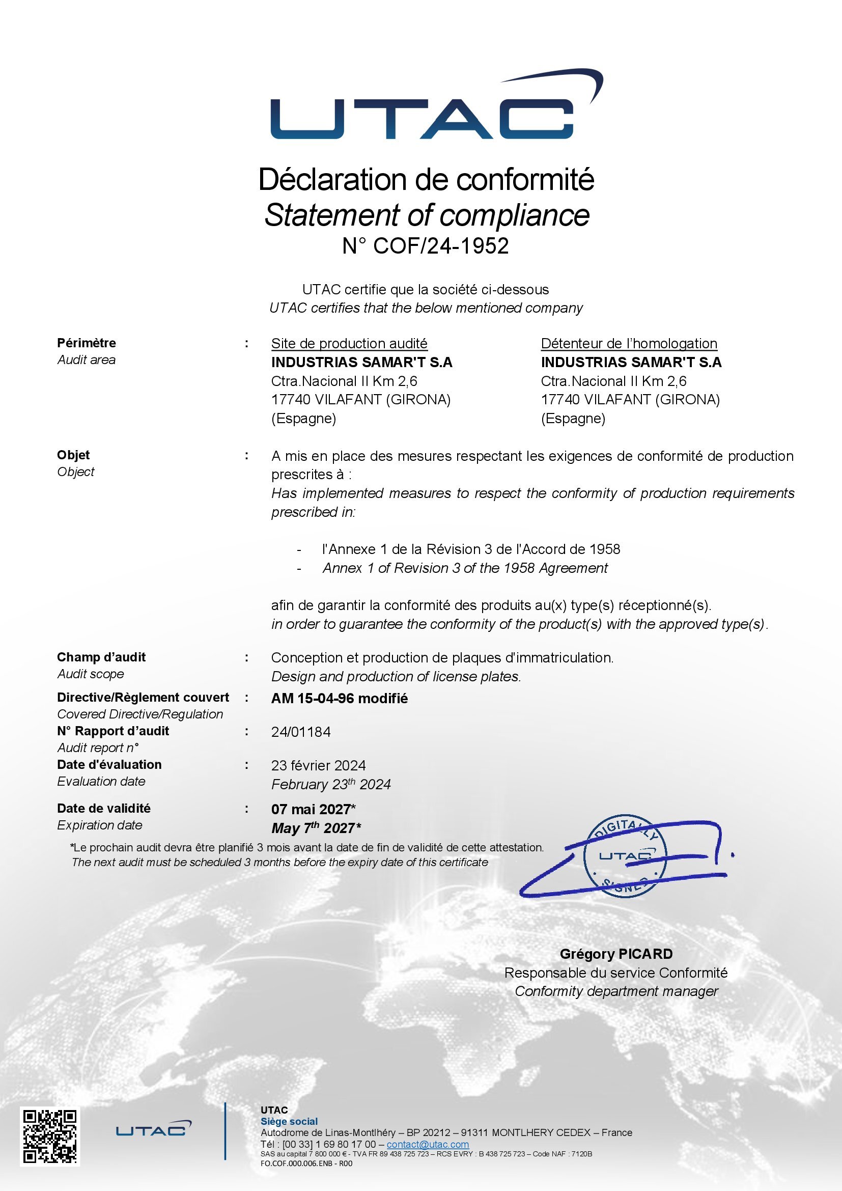 Certificates | SAMAR'T